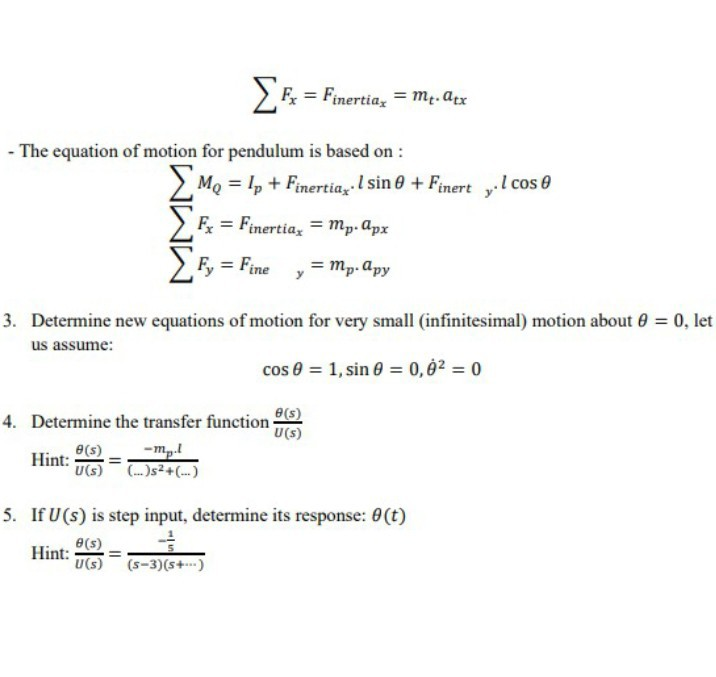 Solved X mt 1 0 Ip, mp A hanging pendulum is attached to a | Chegg.com