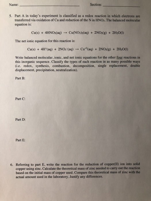 Solved Experiment #6: Synthesis of Copper(II) Compounds The | Chegg.com