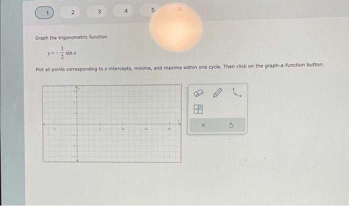 Solved Graph the trigonometric function. y=−21sinx Plot all | Chegg.com