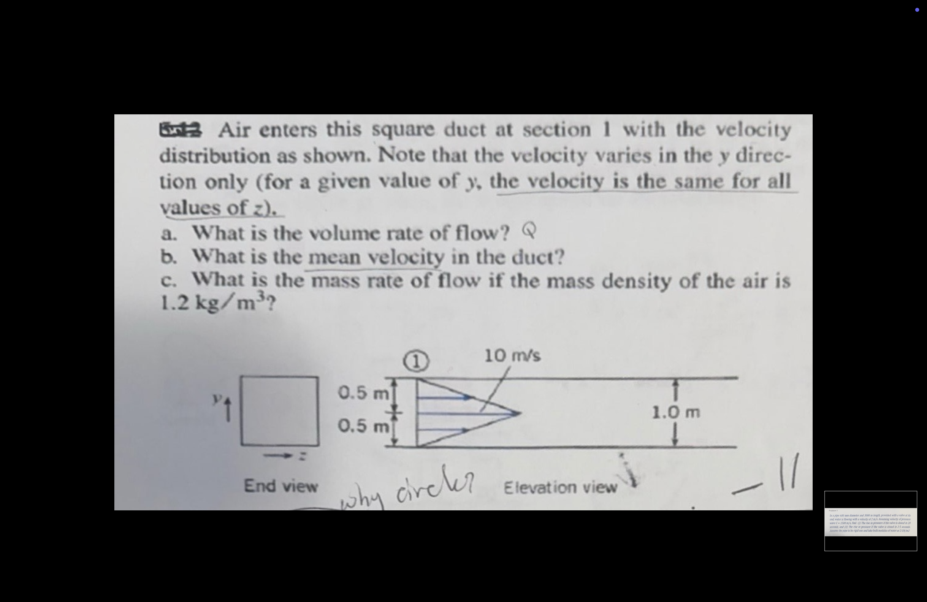 Solved Air enters this square duct at ﻿section 1 ﻿with the | Chegg.com