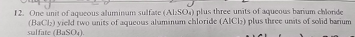One unit of aqueous aluminum sulfate (Al2SO4) ﻿plus | Chegg.com