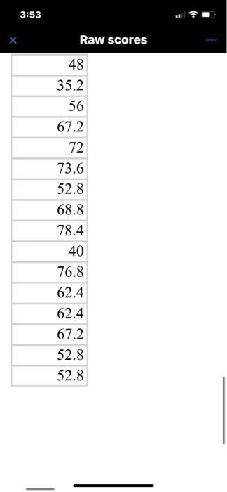 Solved 1. You are given the raw scores of exam #1. Please | Chegg.com