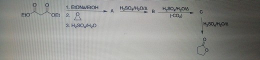 Solved Show the structure of substances A, B and C in the | Chegg.com