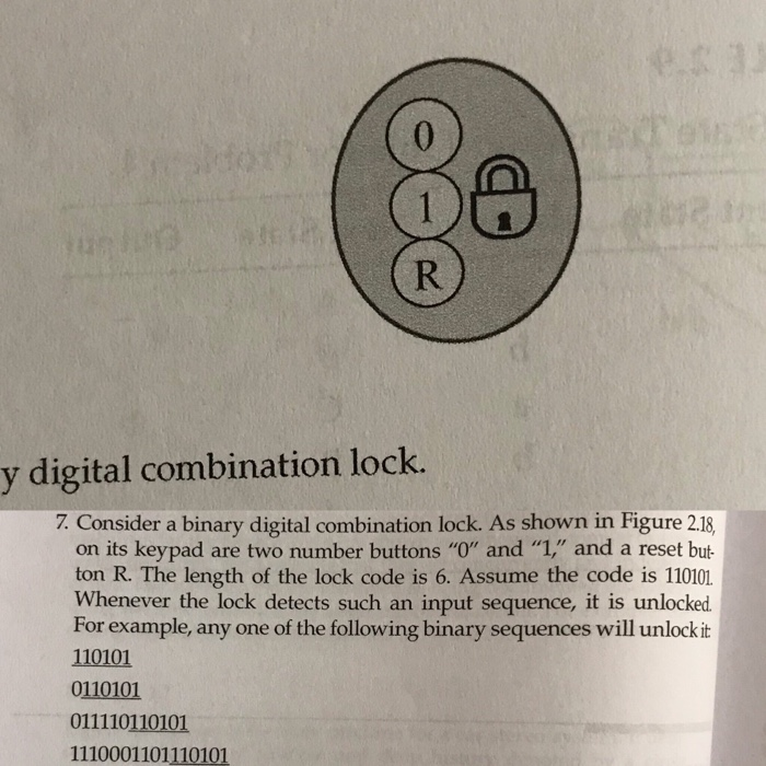 Solved OA y digital combination lock. 7. Consider a binary | Chegg.com