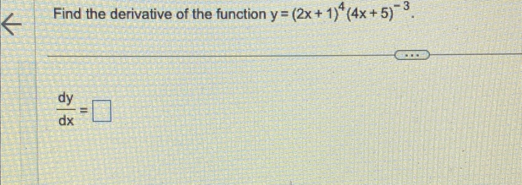 Solved Find the derivative of the function | Chegg.com