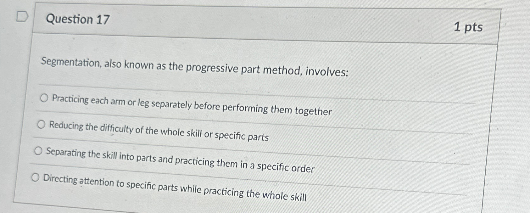Solved Question 171 ﻿ptsSegmentation, also known as the | Chegg.com