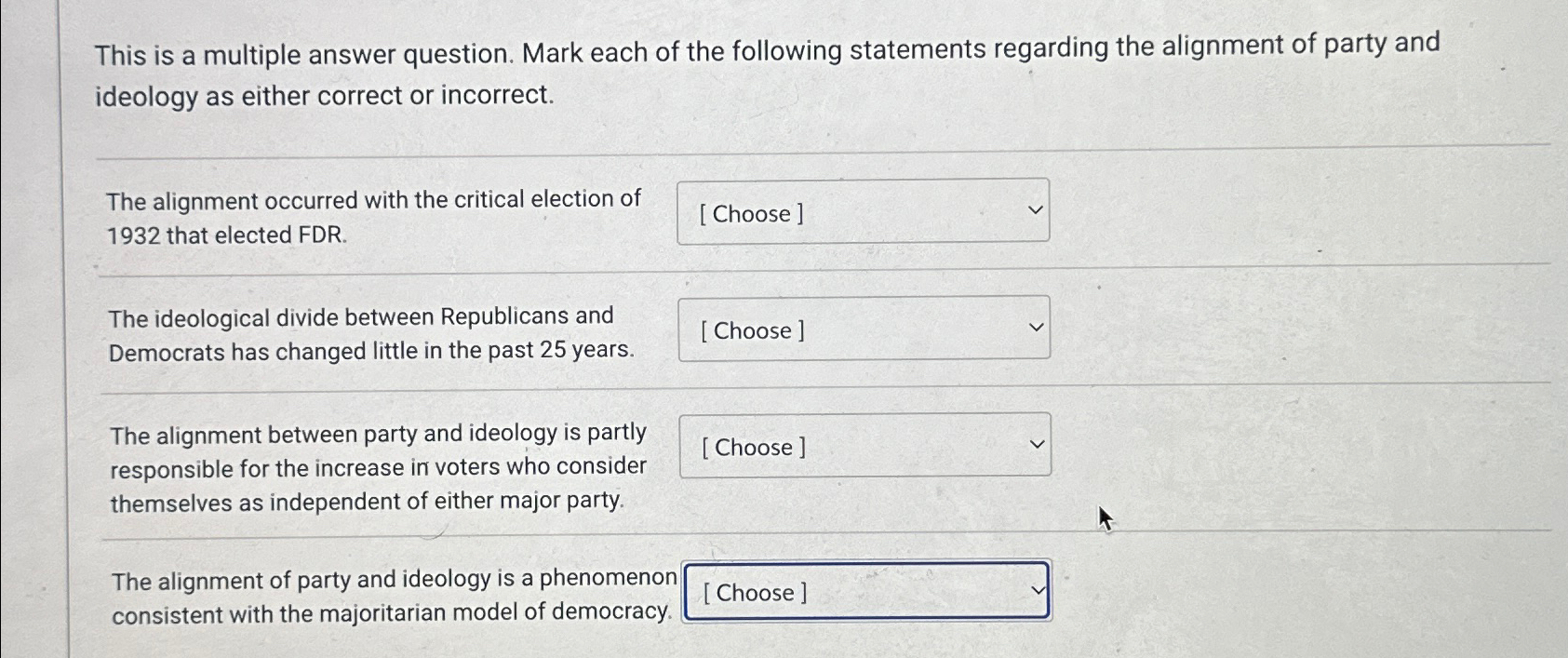 Solved This is a multiple answer question. Mark each of the | Chegg.com