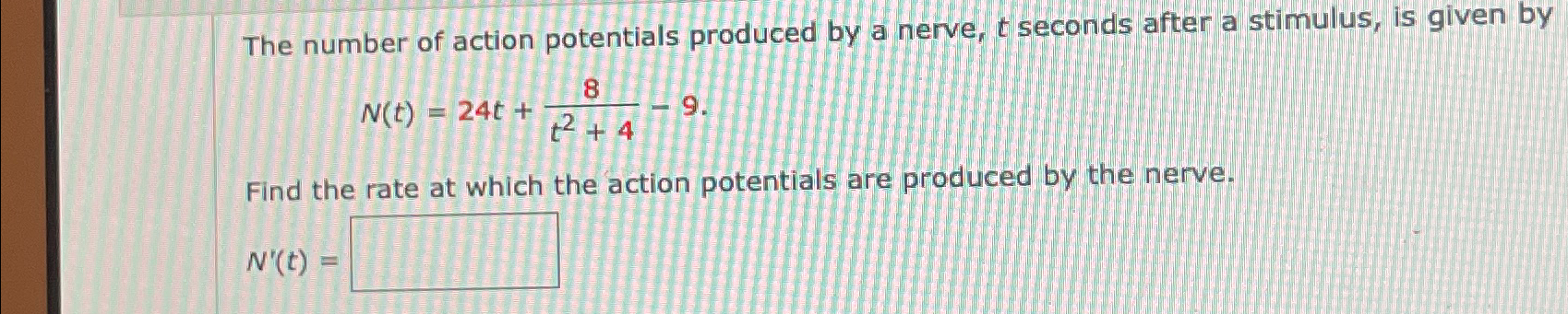 Solved The number of action potentials produced by a nerve, | Chegg.com