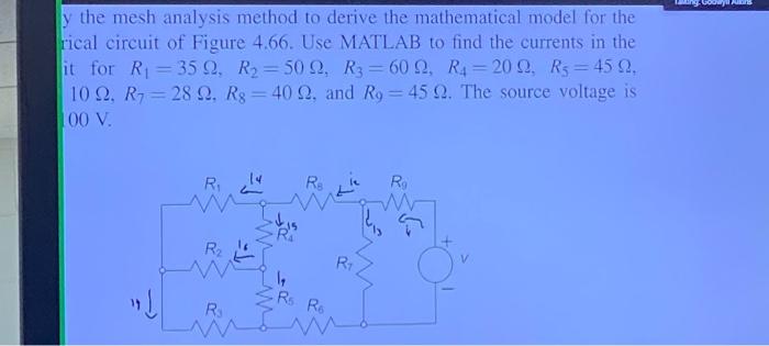 Solved y the mesh analysis method to derive the mathematical | Chegg.com