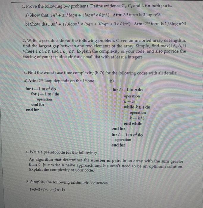 Solved 1. Prove the following b−θ problems. Define evidence | Chegg.com