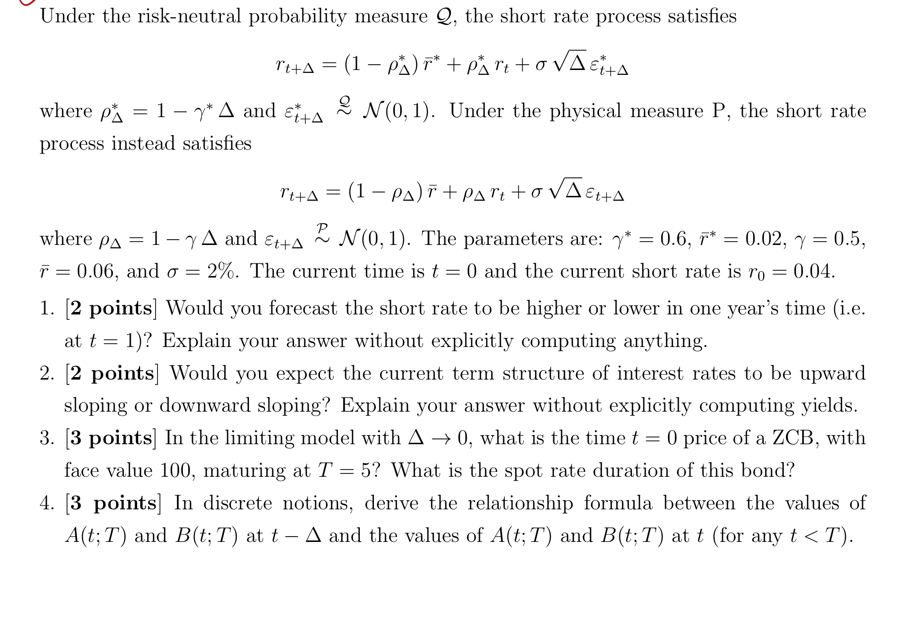 Solved Under the risk-neutral probability measure Q, ﻿the | Chegg.com