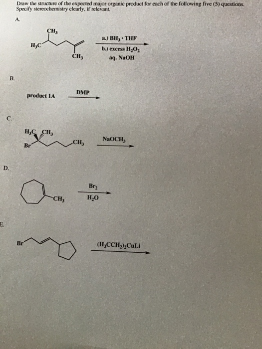 Solved Draw the structure of the expected major organic | Chegg.com