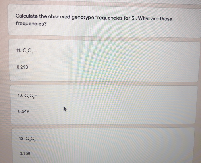 Using the allele frequencies from above, calculate | Chegg.com