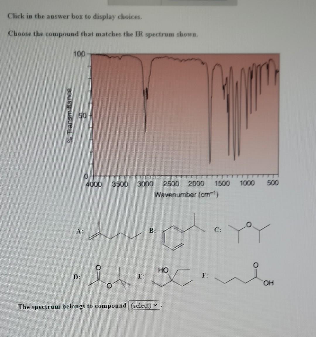 Solved Click in the answer box to display choices. Choose | Chegg.com