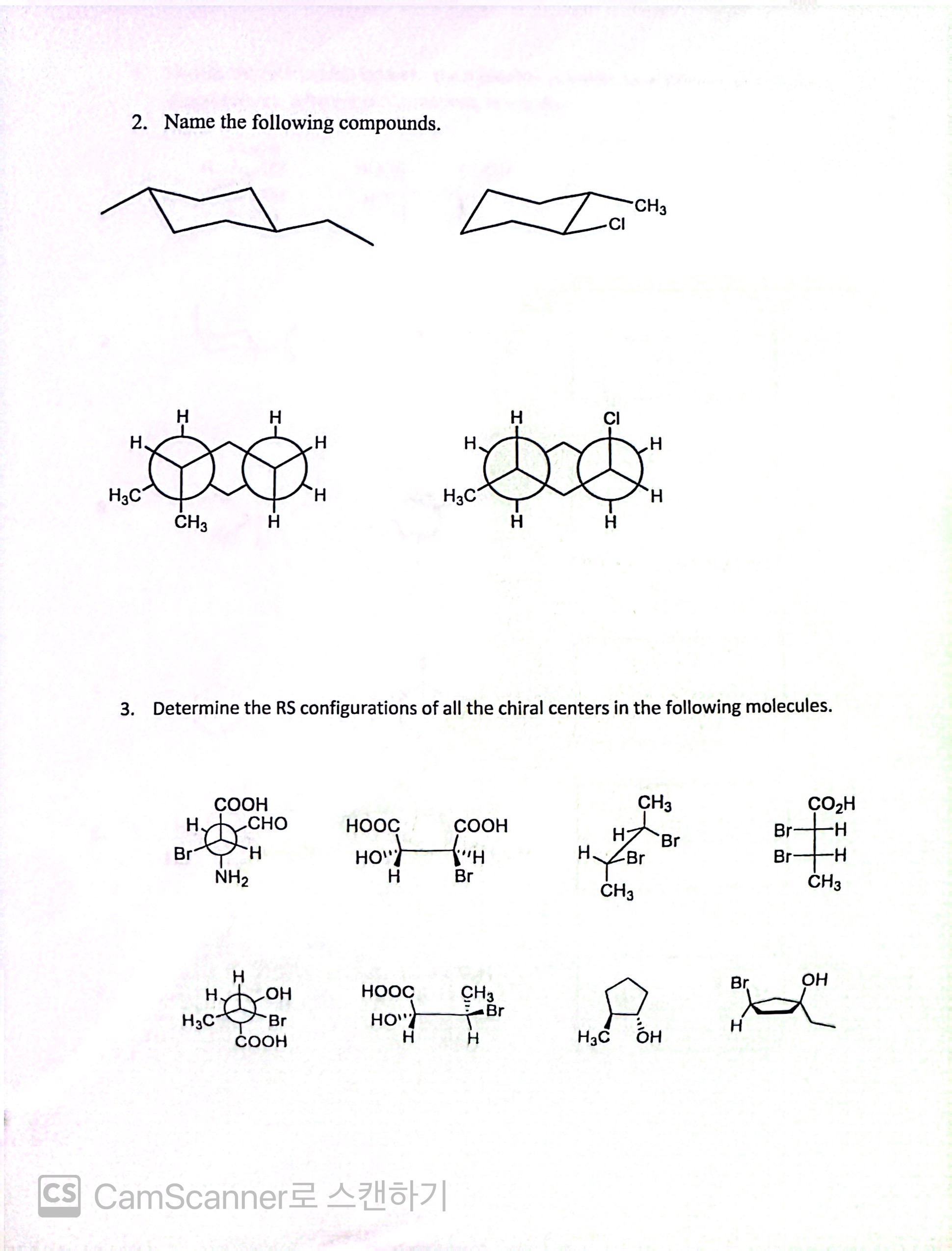 Name the following compounds.Determine the RS | Chegg.com