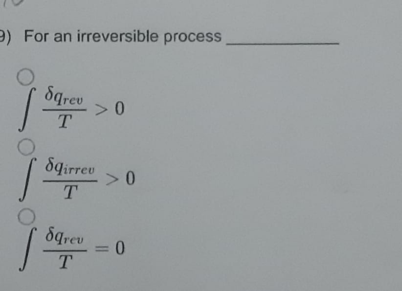 Solved For an irreversible | Chegg.com