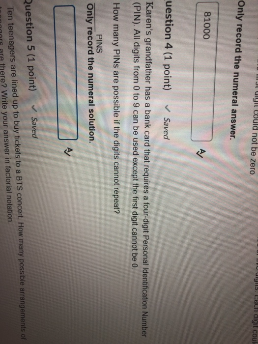 Solved the digits cannot repeat and the first digit cannot | Chegg.com