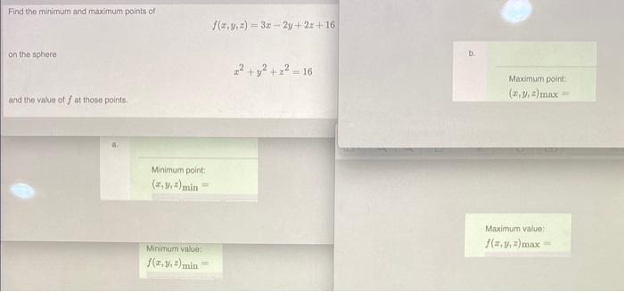 Solved Find the minimum and maximum points of | Chegg.com