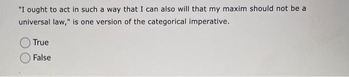 According to Kant an imperfect duty is something, the | Chegg.com