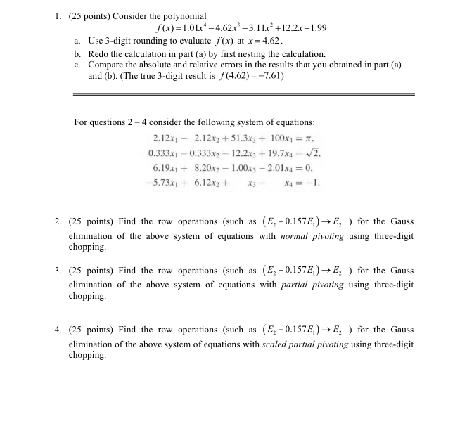 Solved ( 25 ﻿points) ﻿Consider the | Chegg.com
