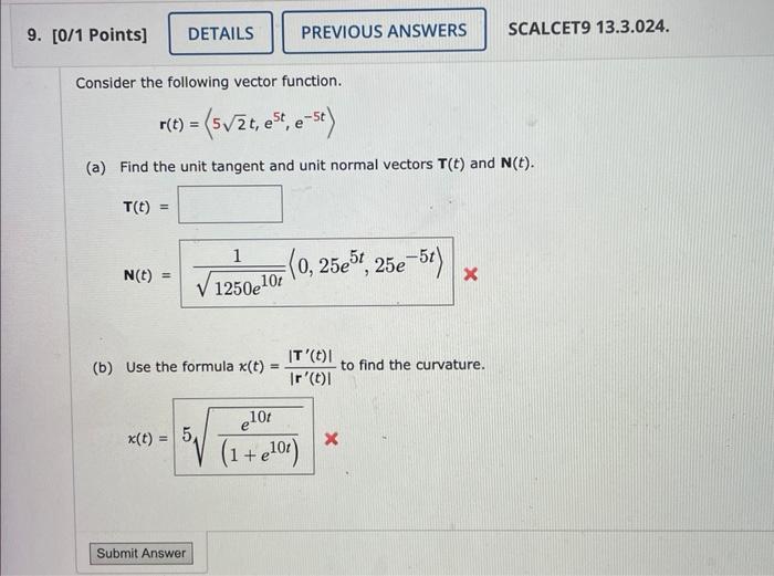 Solved Consider the following vector function. \\[ | Chegg.com
