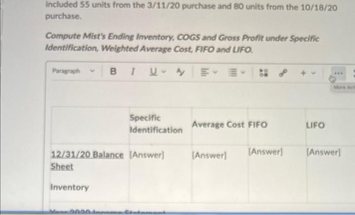 Solved Mist, Inc, uses a PERIODIC inventory system and has | Chegg.com