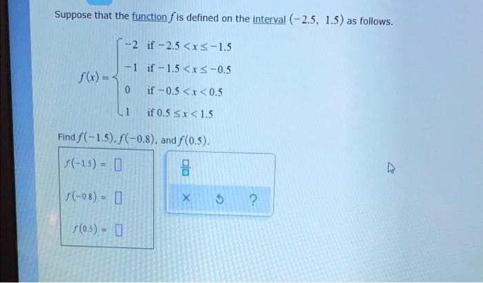 Solved Suppose that the function fis defined on the interval | Chegg.com