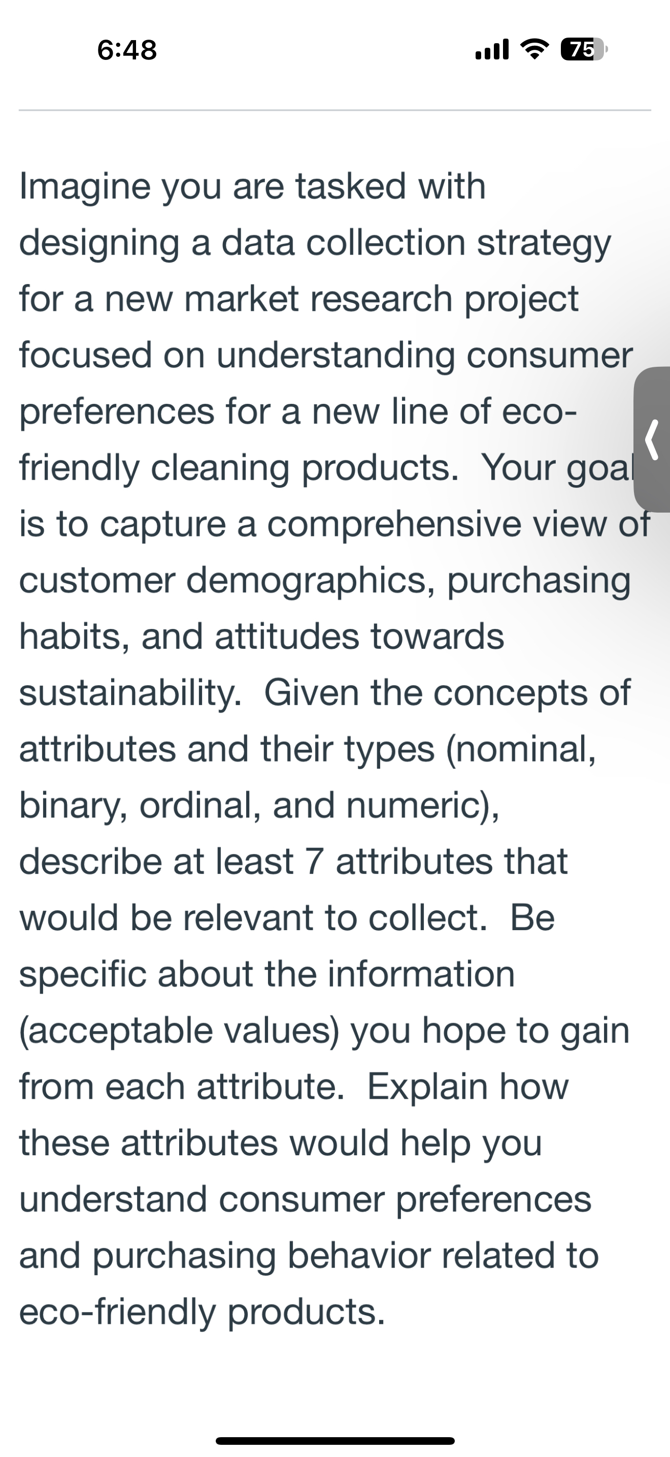Solved 6:48Imagine you are tasked with designing a data | Chegg.com