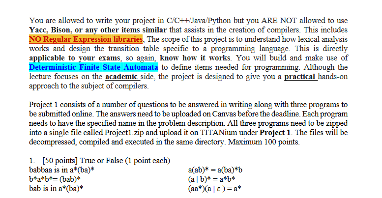 Solved You are allowed to write your project in( | Chegg.com