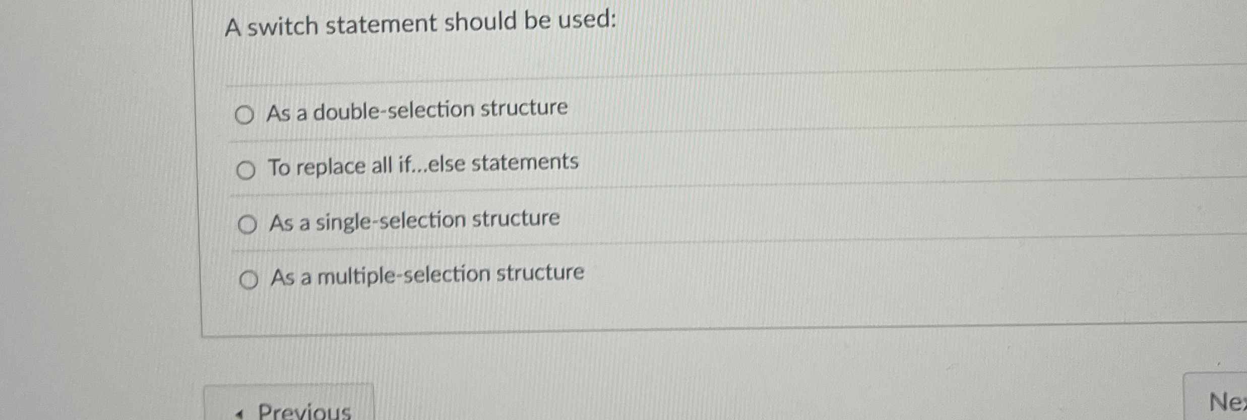Solved A switch statement should be used:As a | Chegg.com