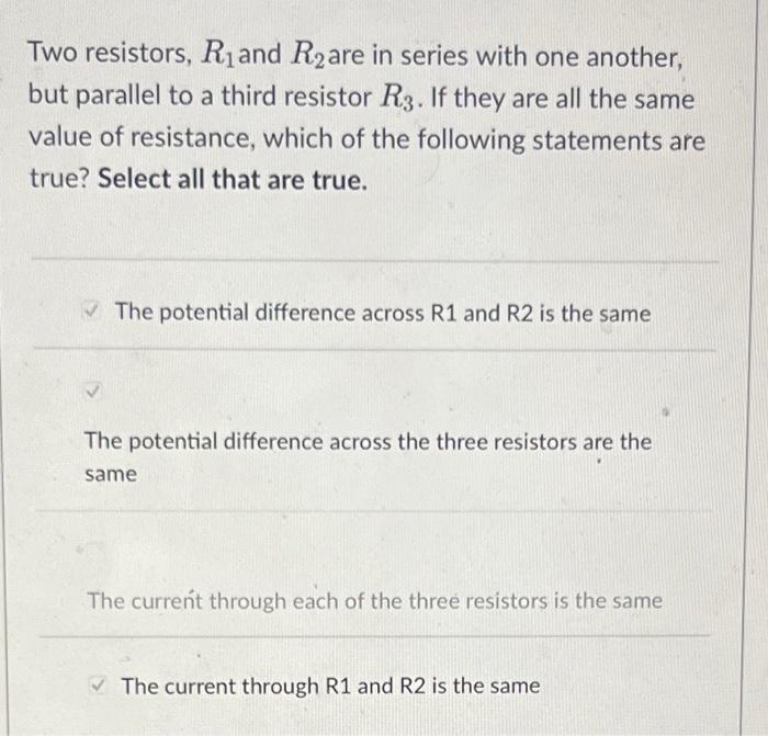 Solved Two resistors, R1 and R2 are in series with one | Chegg.com