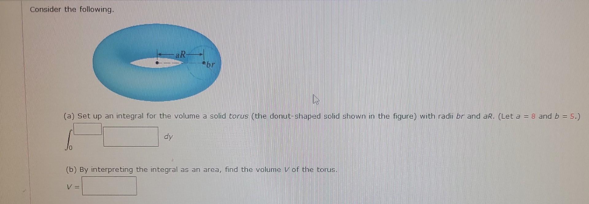 Solved Consider the following. (a) Set up an integral for | Chegg.com