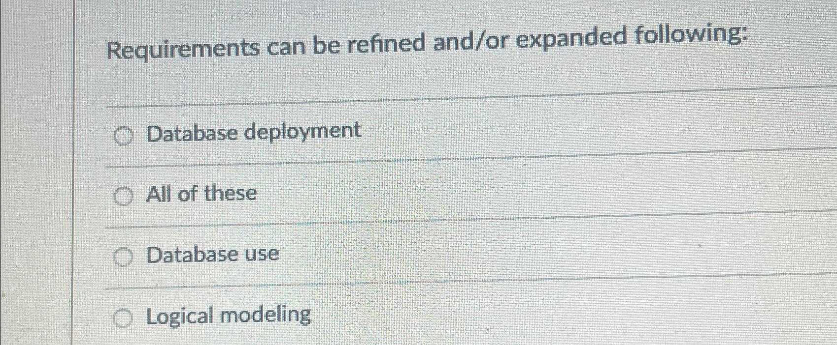 Solved Requirements can be refined and/or expanded | Chegg.com