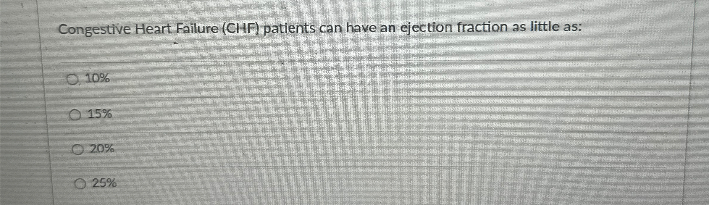 Solved Congestive Heart Failure (CHF) ﻿patients can have an | Chegg.com