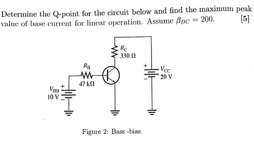 Solved Determine the Q-point for the circuit below and find | Chegg.com