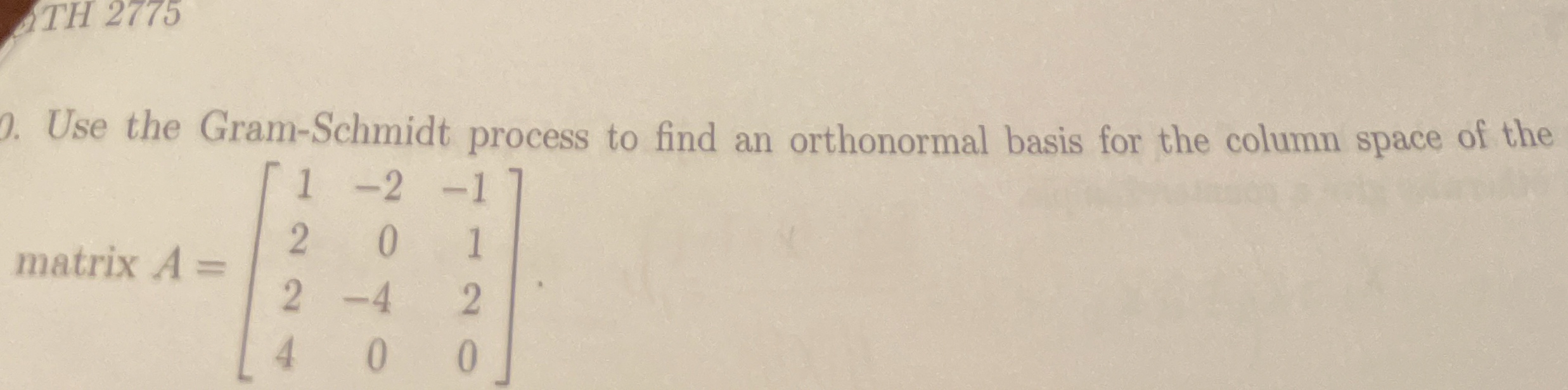 Solved Use the Gram-Schmidt process to find an orthonormal | Chegg.com