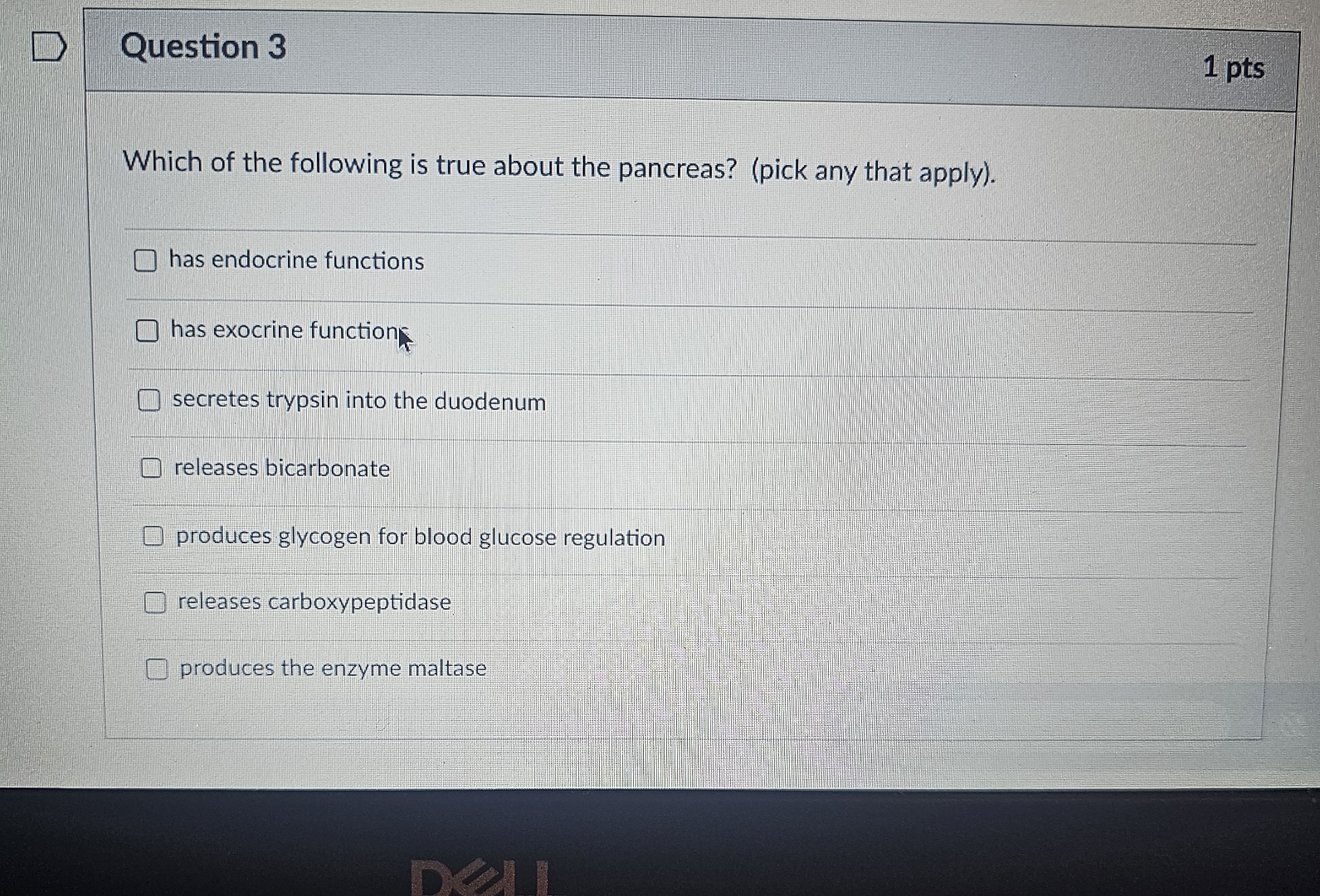 Solved Question 31 ﻿ptsWhich of the following is true about | Chegg.com