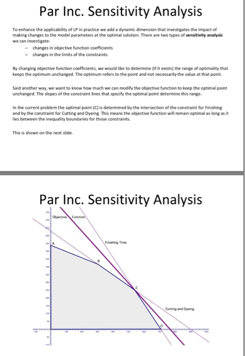 Solved 1. Refer to the Par Inc. problem. If we change the | Chegg.com