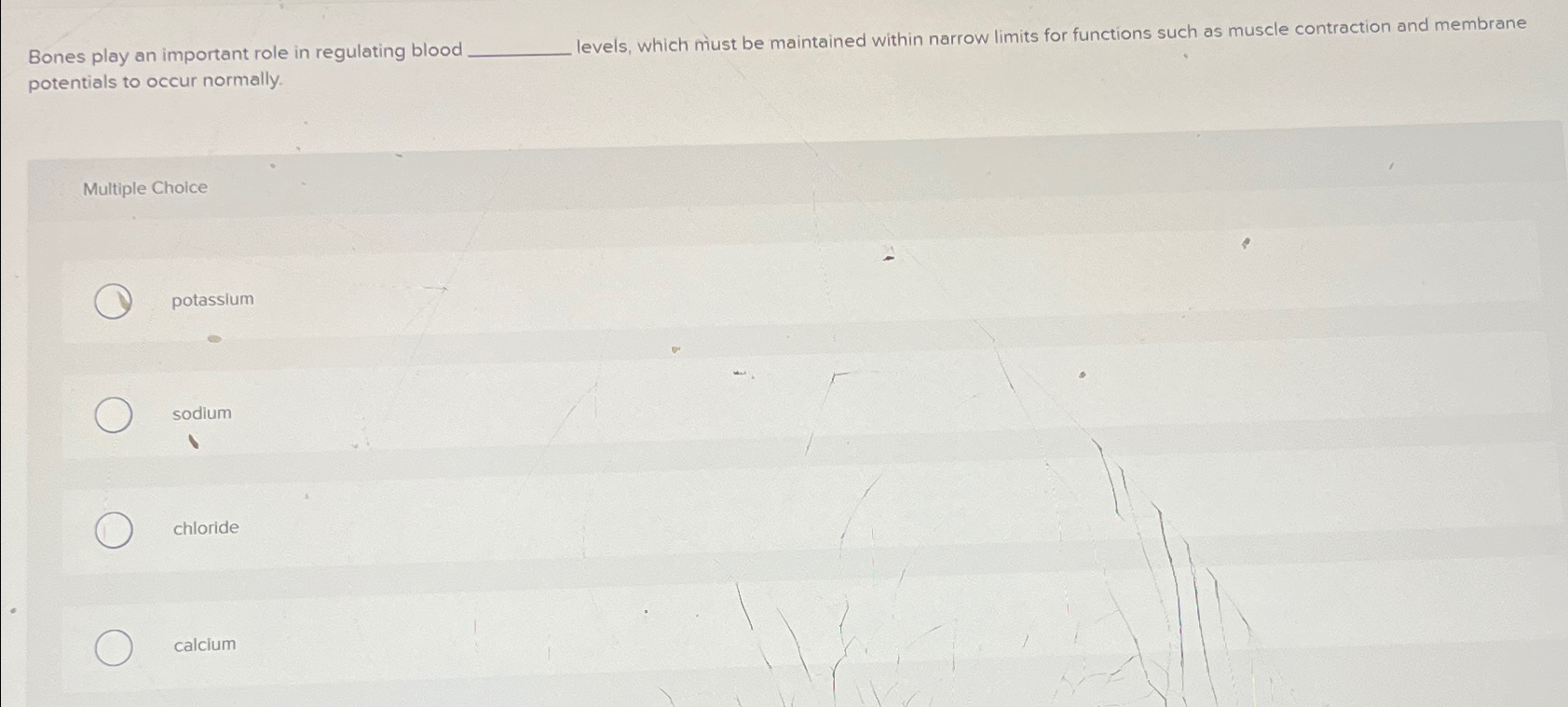 Solved Bones play an important role in regulating blood | Chegg.com