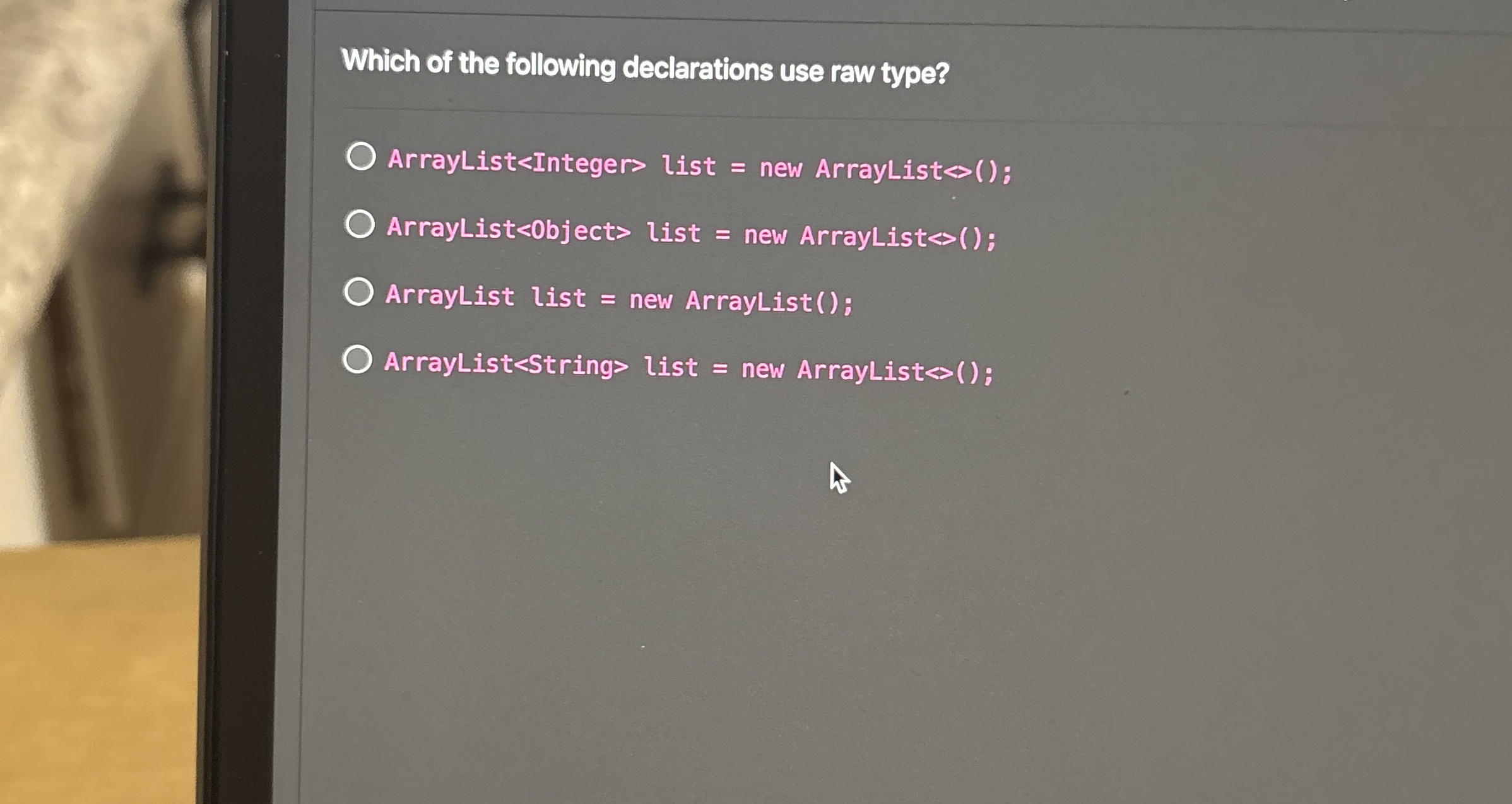 Solved Which of the following declarations use raw | Chegg.com