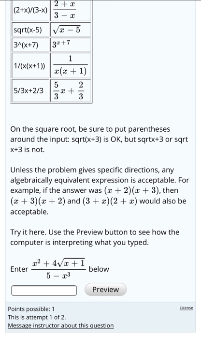 Solved This question asks for an algebraic expression. With | Chegg.com