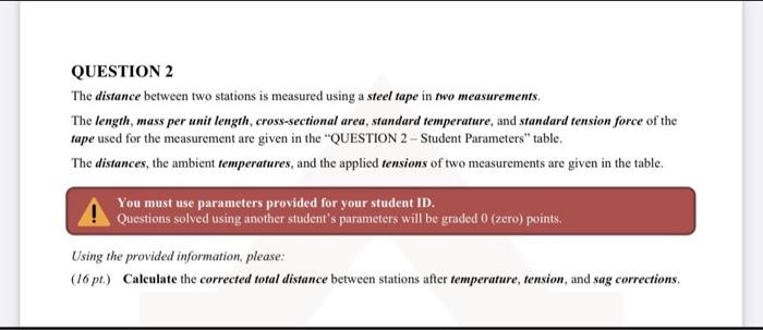 Solved OUESTION 2 - Student Parameters QUESTION 2 The | Chegg.com