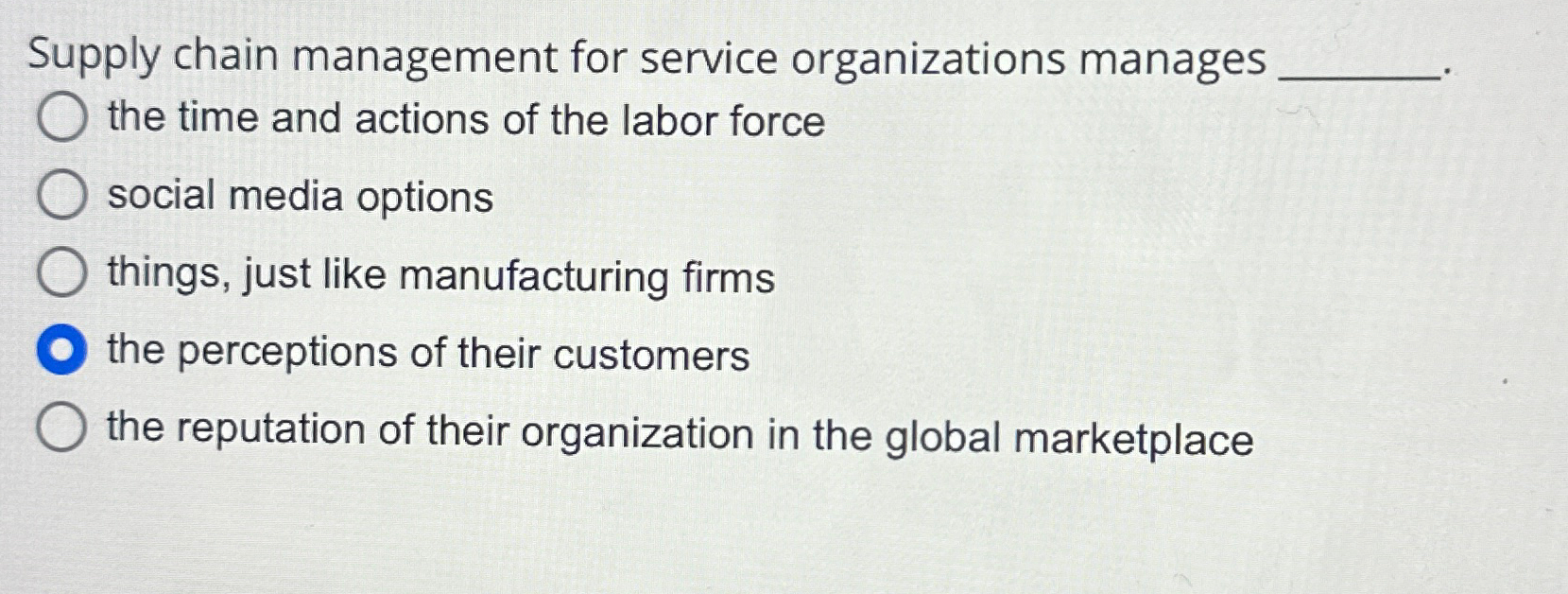 Solved Supply chain management for service organizations | Chegg.com