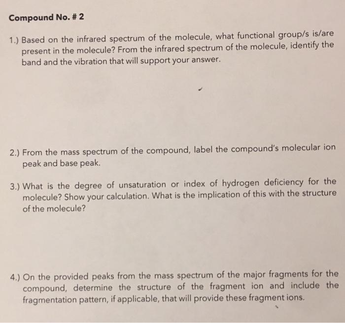 Solved COMPOUND NO. #2 Infrared Spectrum 10 SEX 1000 11.00 | Chegg.com