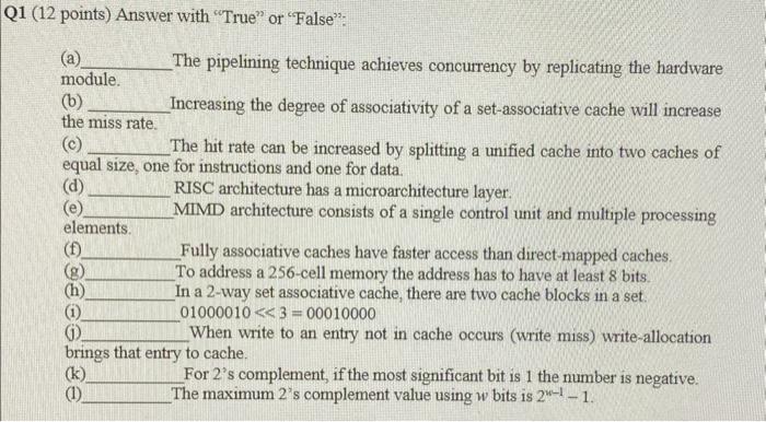 Solved (a) module. The pipelining technique achieves | Chegg.com