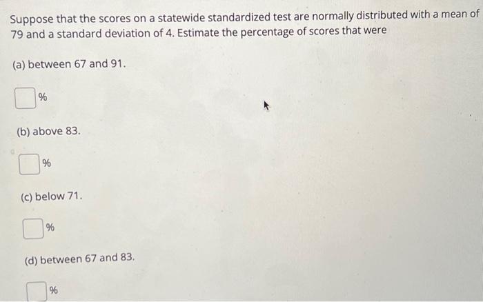 Solved Suppose that the scores on a statewide standardized | Chegg.com