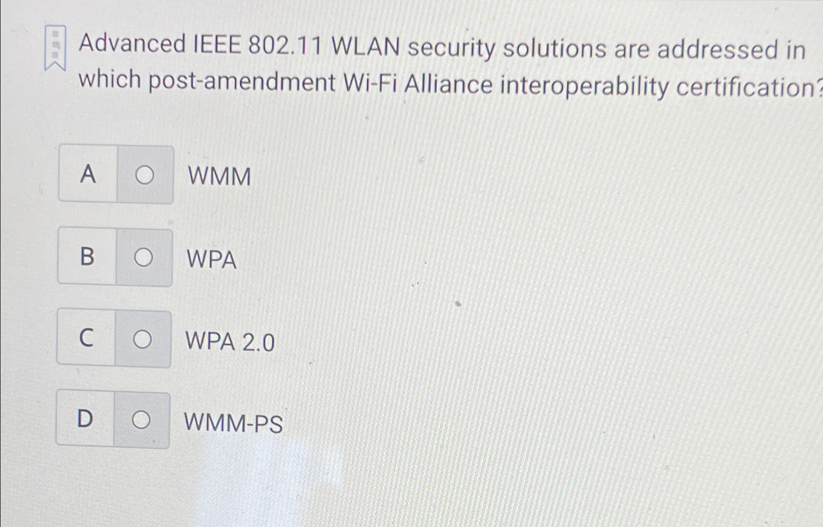 Solved Advanced IEEE 802.11 ﻿WLAN security solutions are | Chegg.com