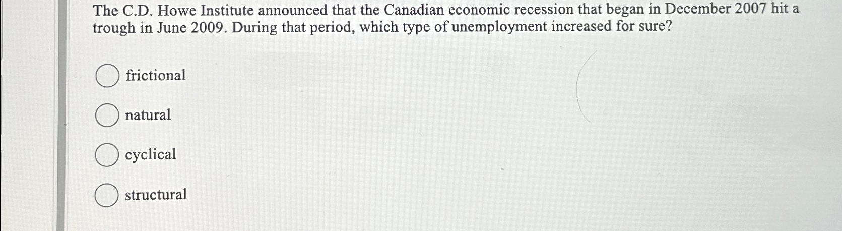 Solved The C.D. ﻿Howe Institute announced that the Canadian | Chegg.com