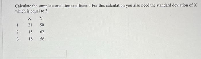 Solved Calculate the sample correlation coefficient. For | Chegg.com
