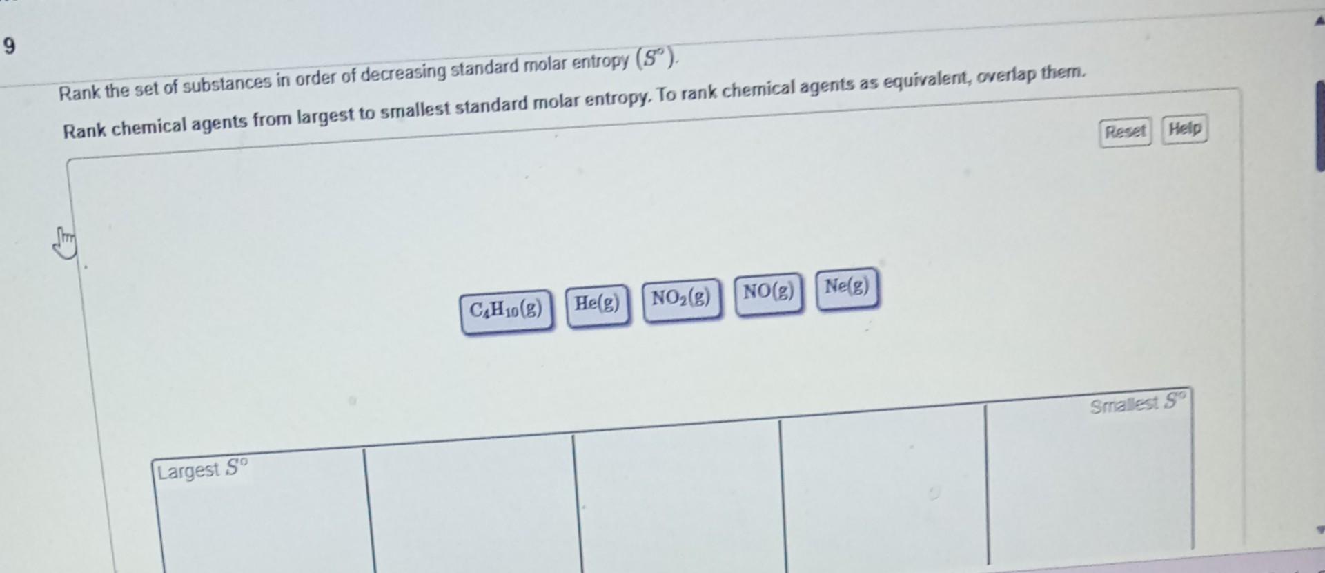 Solved Rank the set of substances in order of decreasing | Chegg.com